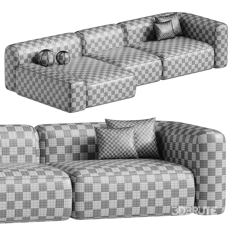 DOUBLE LAYERED BACK SOFA 3d model Buy Download 3dbrute