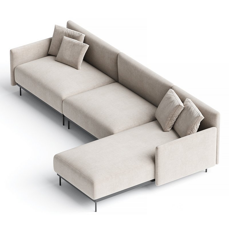 QUADRA Sofa with integrated magazine rack By HC28 Cosmo 3d model Buy ...