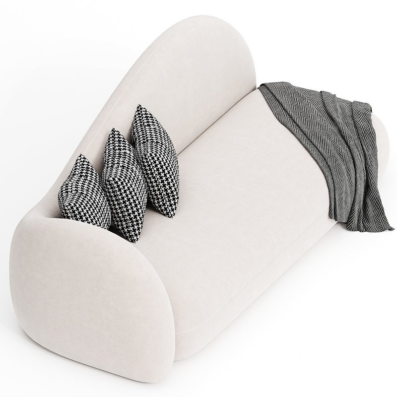 Modern Curved Sofa Eichholtz Bernd 3d model Buy Download 3dbrute