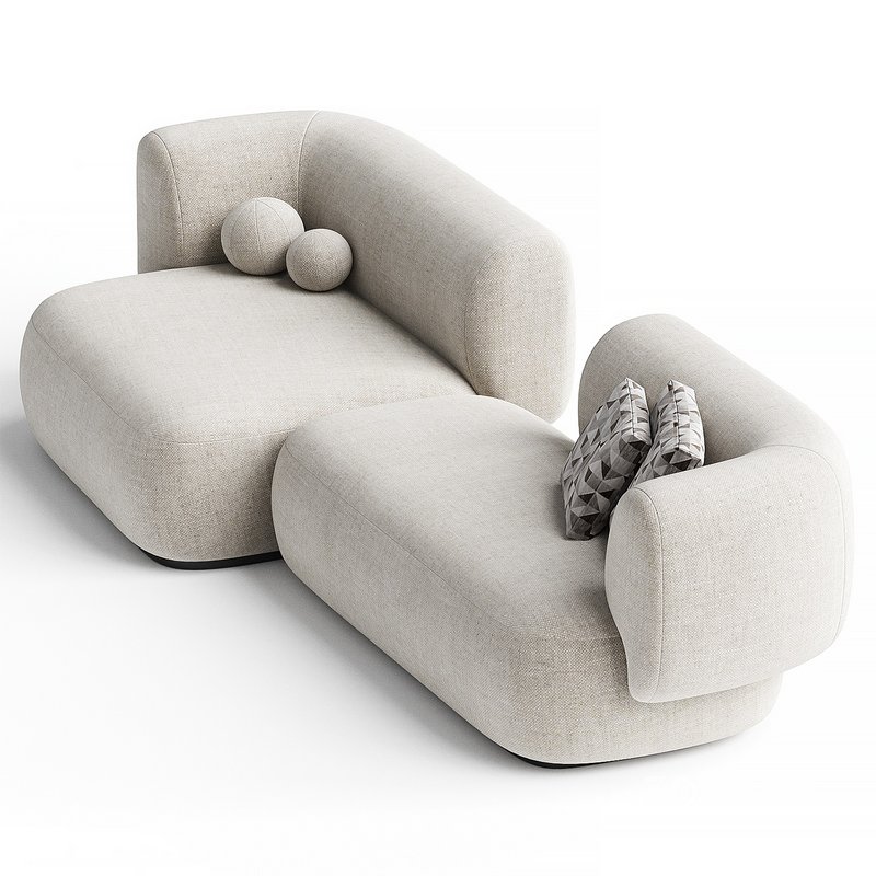 BASECAMP CHAISELOUNGE right Modular Sofa by makenordic 3d model Buy ...