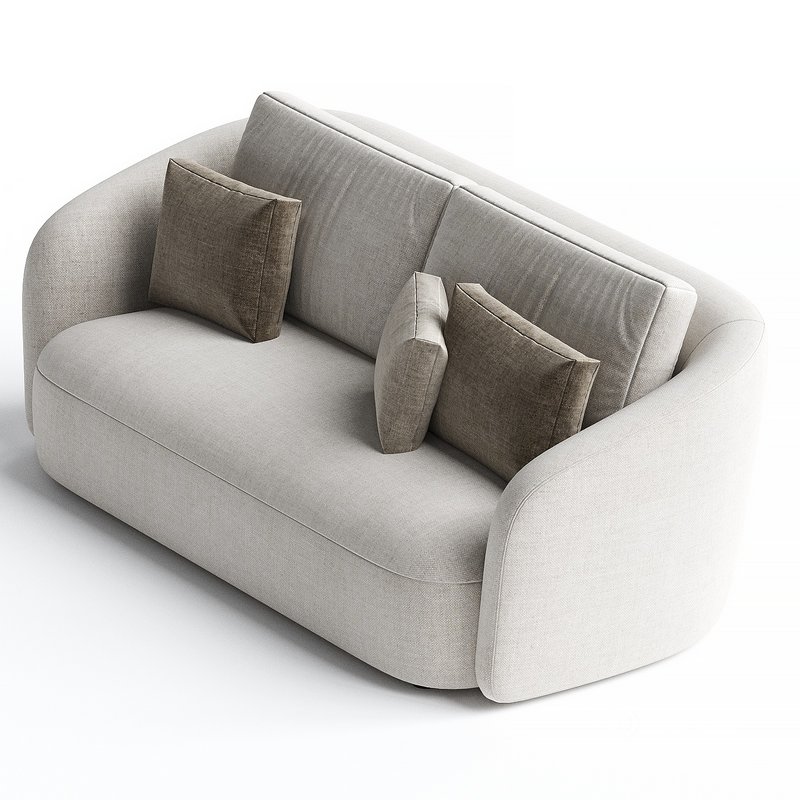 Ellipse Oatmeal 3 Seater Sofa - Download -3d Models Free -3dbrute
