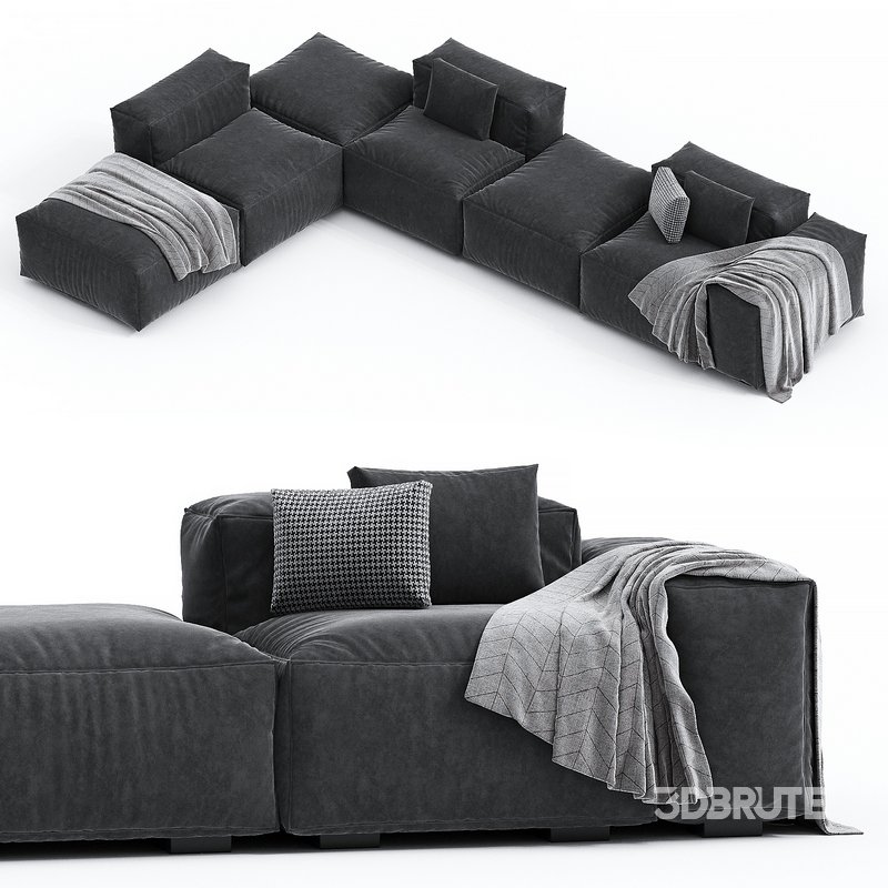Philo modular Sofa by Natuzzi Italia 3d model Buy Download 3dbrute