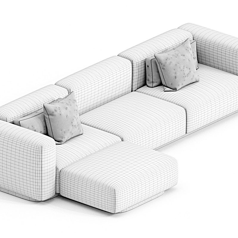 Philo modular Sofa by Natuzzi Italia 3d model Buy Download 3dbrute