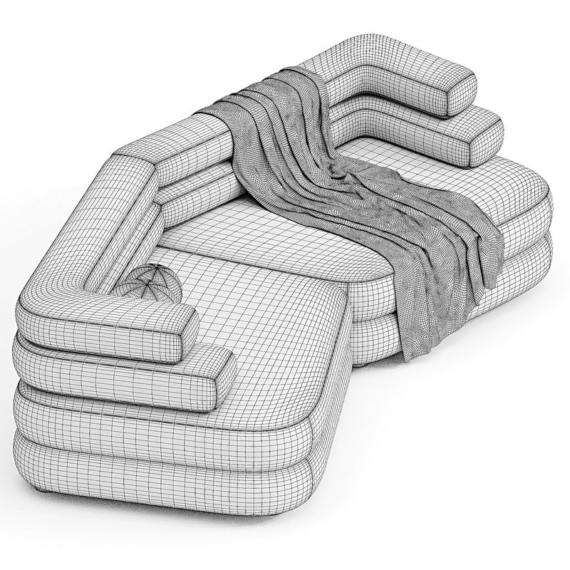 Off White Sofa Eichholtz Vista Grande 3d model Buy Download 3dbrute