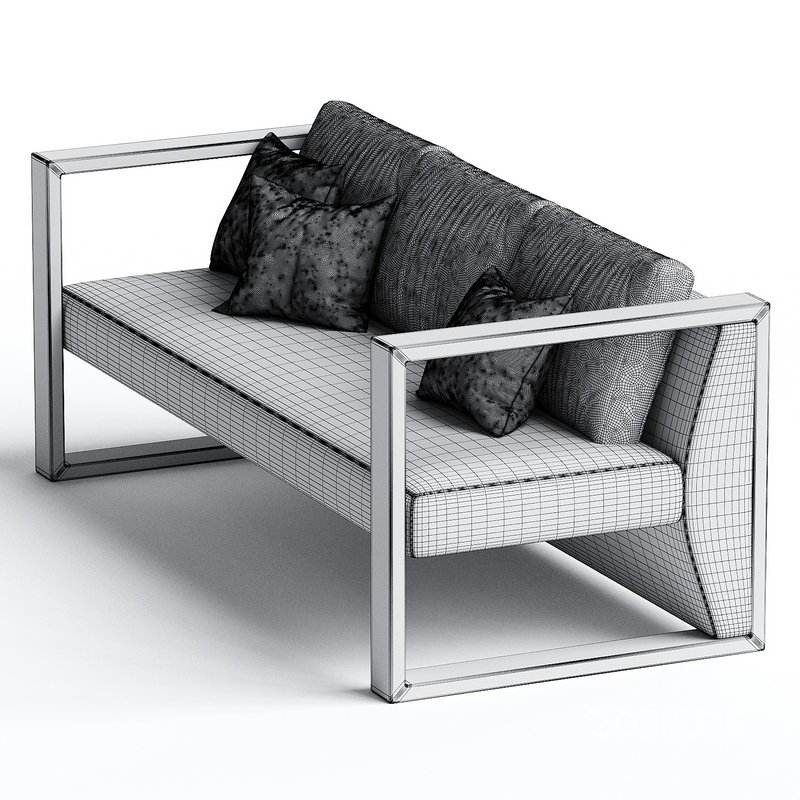 Portside Outdoor Sofa 3d model Buy Download 3dbrute