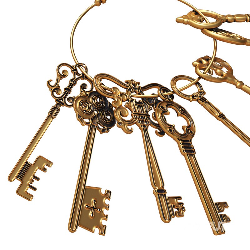 Vintage key ring 03 3d model Buy Download 3dbrute
