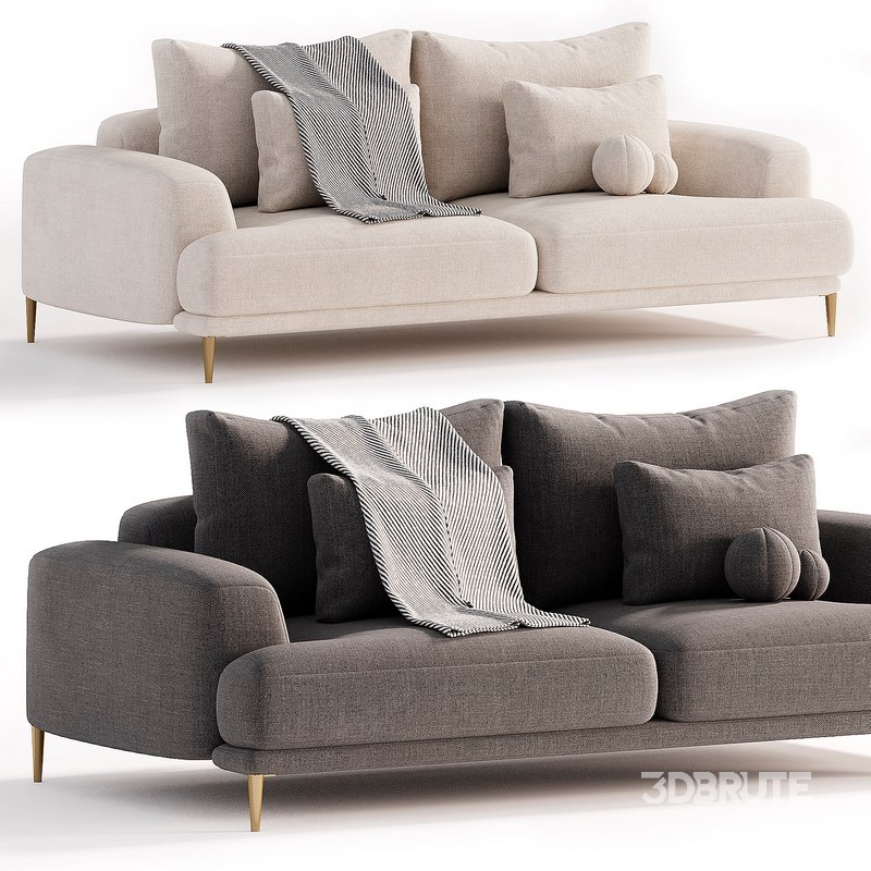 Sofa Venue Velvet 3d model Buy Download 3dbrute