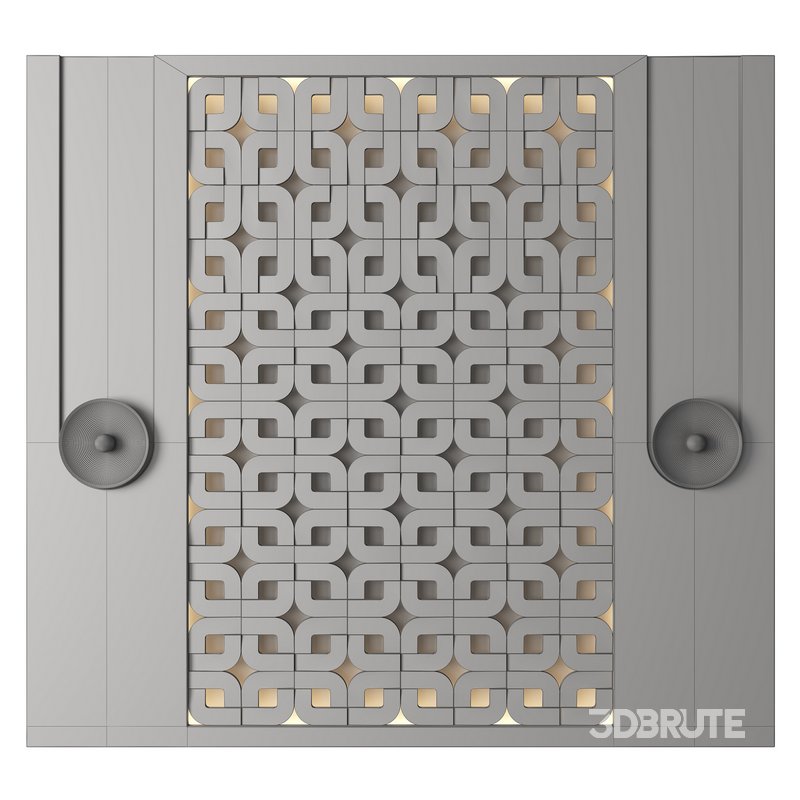 Decorative Wall with Concentric Light 02 3d model Buy Download 3dbrute