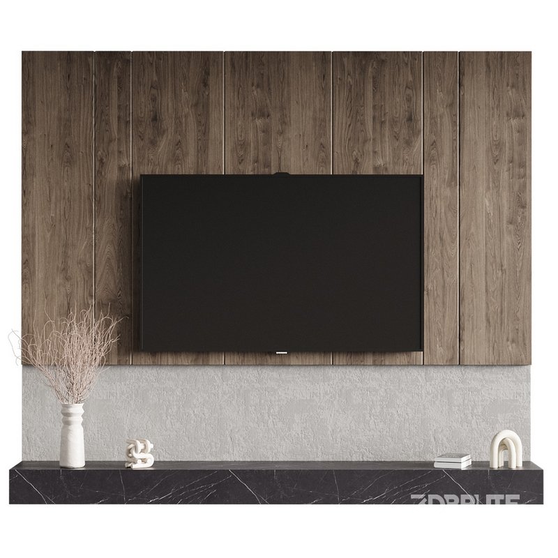 TV wall 002 - 3dbrute : 3dmodel furniture and decor