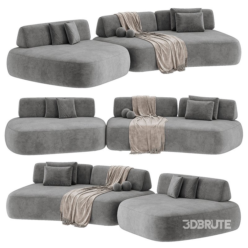 Loveseat Sofa 3d model Buy Download 3dbrute