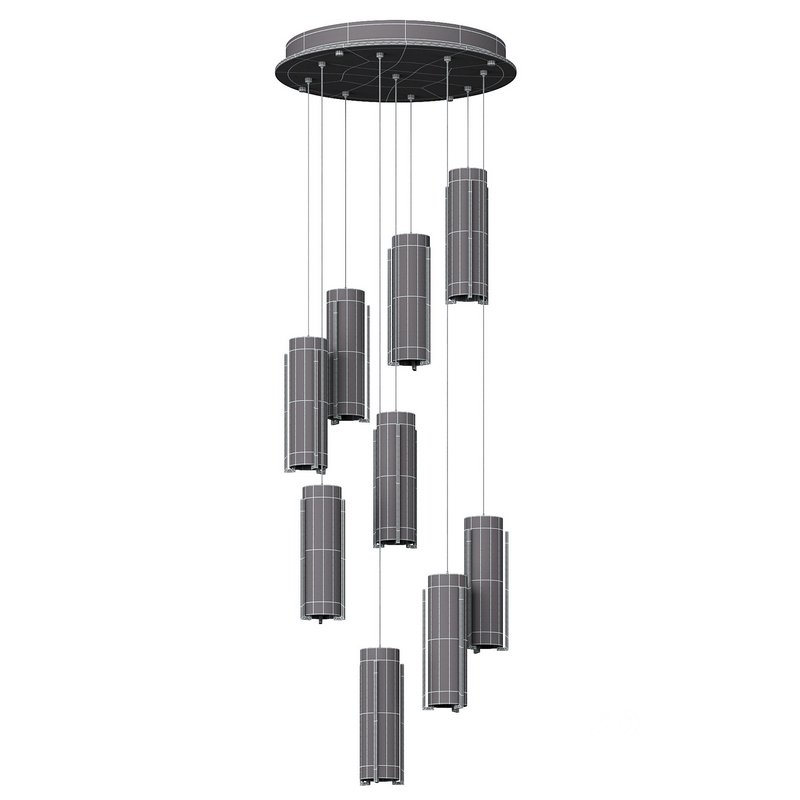 Exos Glass 9 Light Pendant 3d model Buy Download 3dbrute