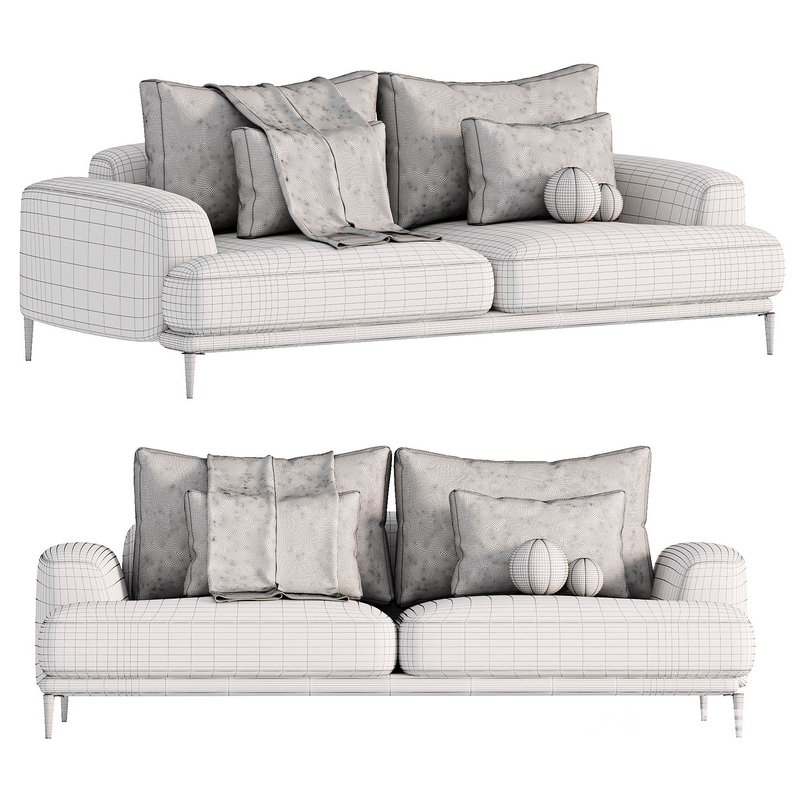 Sofa Venue Velvet 3d model Buy Download 3dbrute