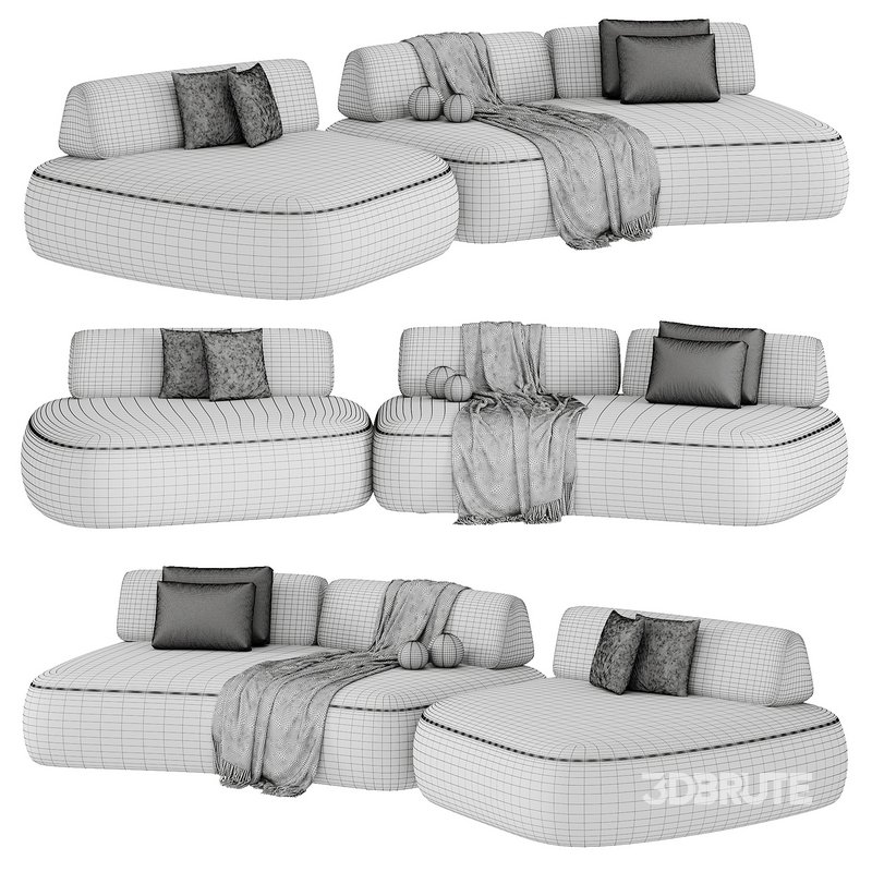 Loveseat Sofa 3d model Buy Download 3dbrute
