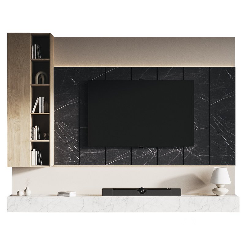 Tv Wall Set 044 3d model Buy Download 3dbrute