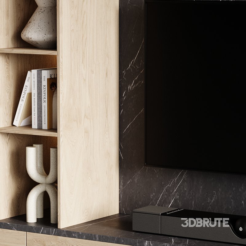 tv wall 010 3d model Buy Download 3dbrute