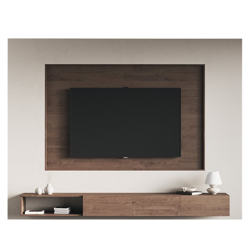 Tv Wall Set 043 3d model Buy Download 3dbrute