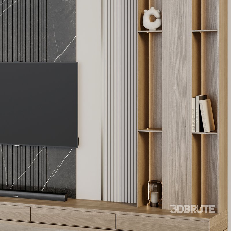 Tv Wall 59 3d model Buy Download 3dbrute