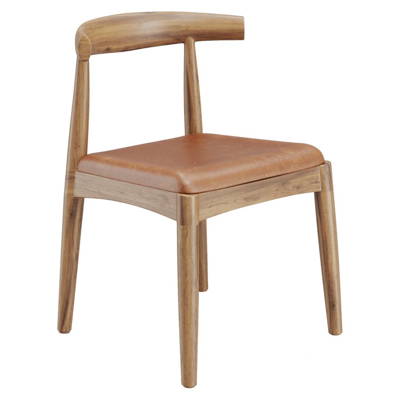 Elbow Chair Natural Oak 3d model Buy Download 3dbrute