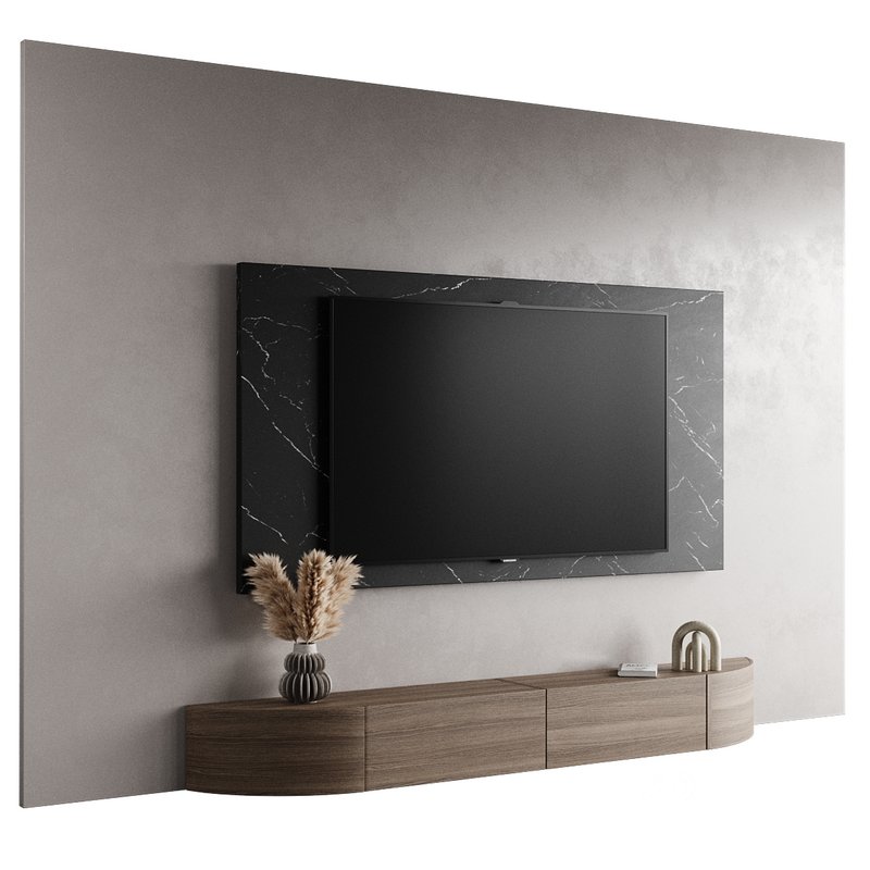 Tv Wall Set 044 3d model Buy Download 3dbrute