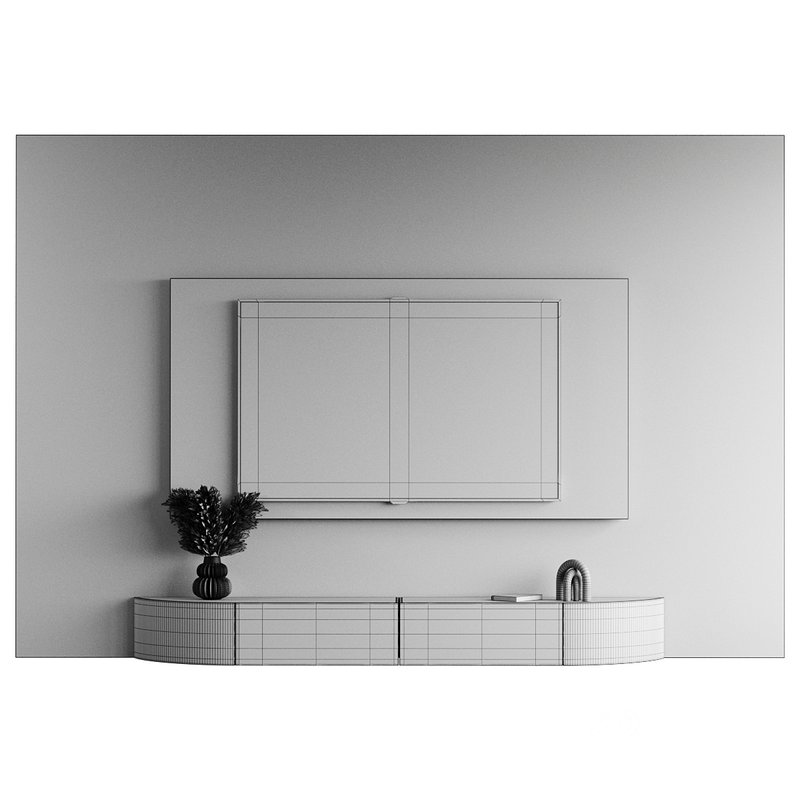 Tv Wall Set 044 3d model Buy Download 3dbrute