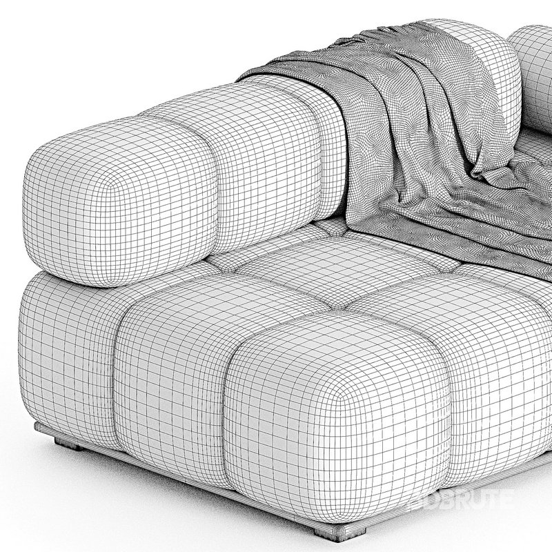 THOMAS - LONG MODULE SOFA WITH BACKREST AND ARMREST 3d model Buy ...