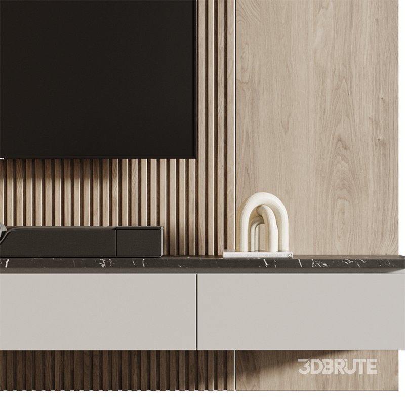 Tv wall 023 3d model Buy Download 3dbrute
