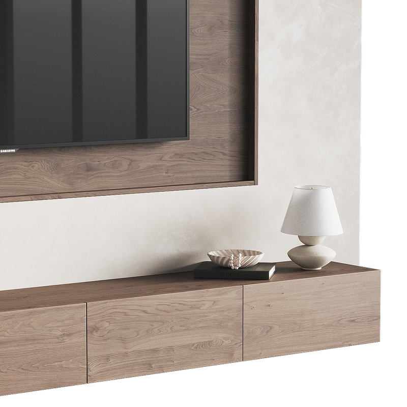 Tv Wall Set 043 3d model Buy Download 3dbrute