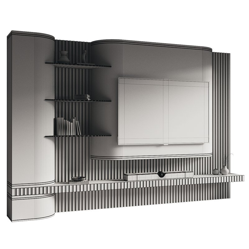 tv wall 111 3d model Buy Download 3dbrute