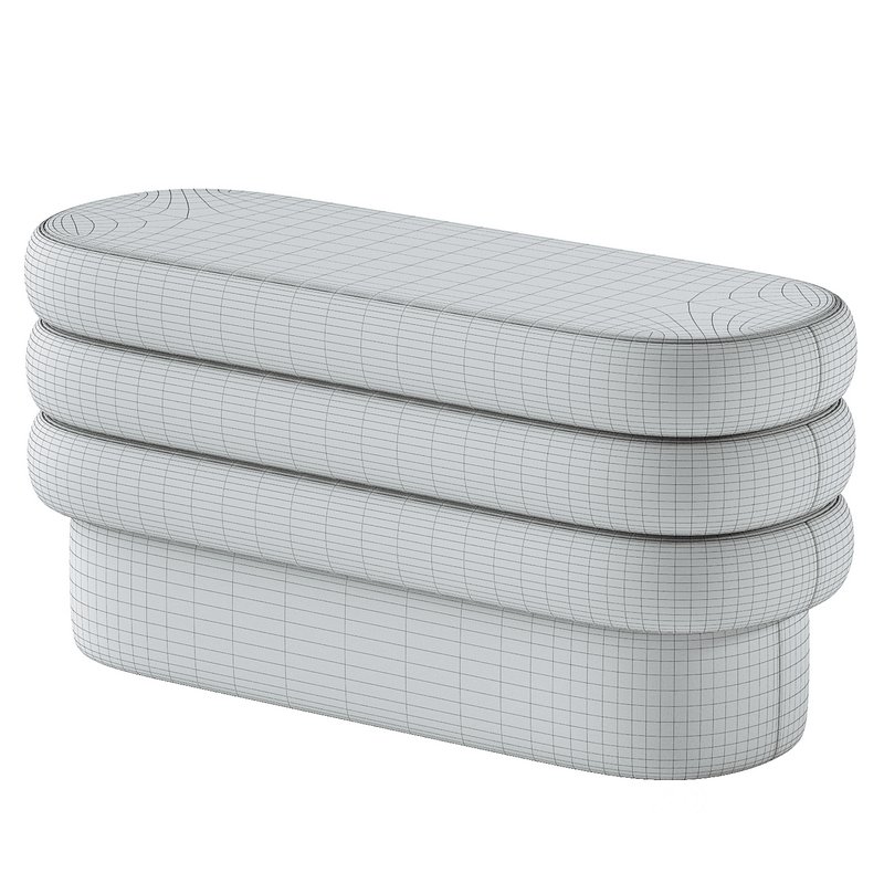 Oblique Upholstered Bench 3d model Buy Download 3dbrute