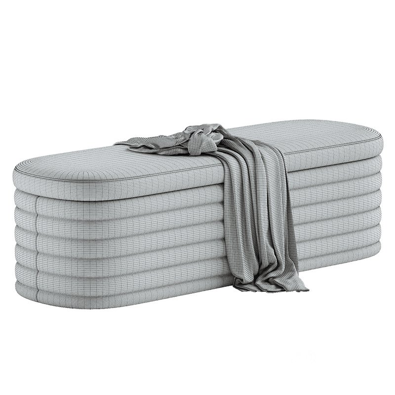 Upholstered Fabric Storage Bench 3d model Buy Download 3dbrute