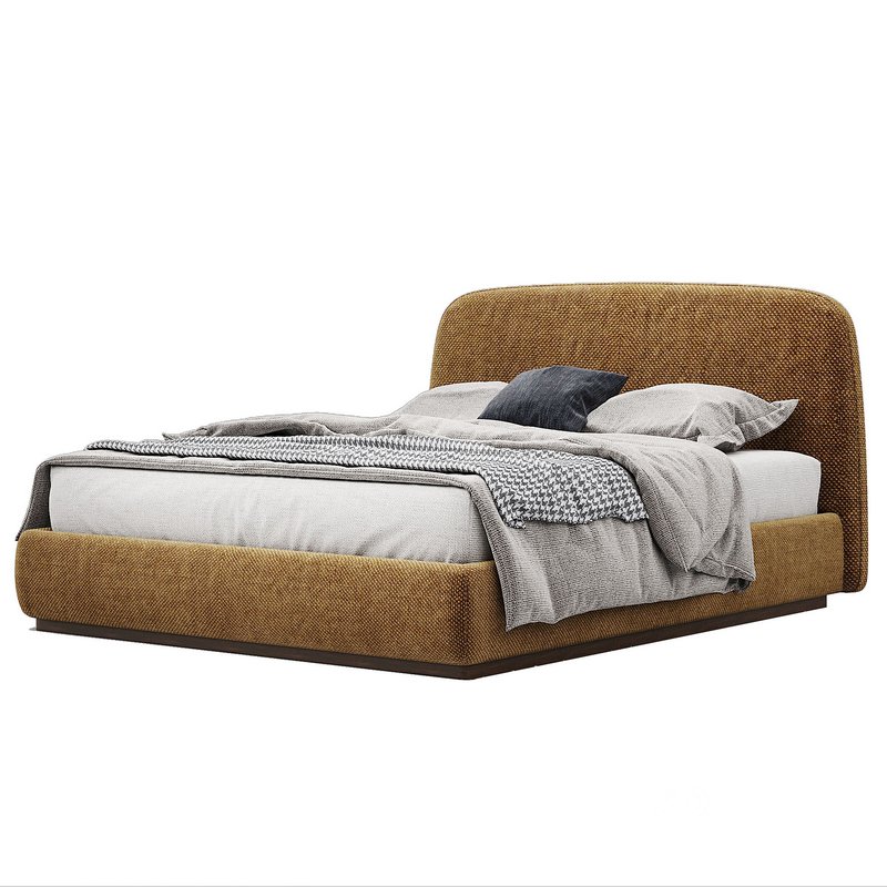 Alhome Velvet Bed 3d model Buy Download 3dbrute