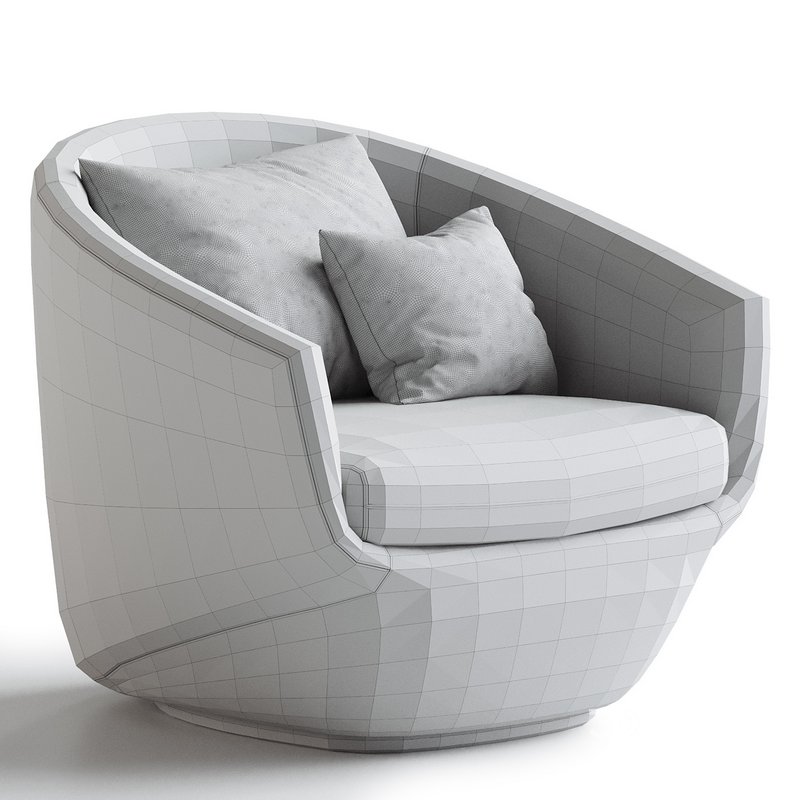 Donna Fabric Lounge Chair 3d model Buy Download 3dbrute