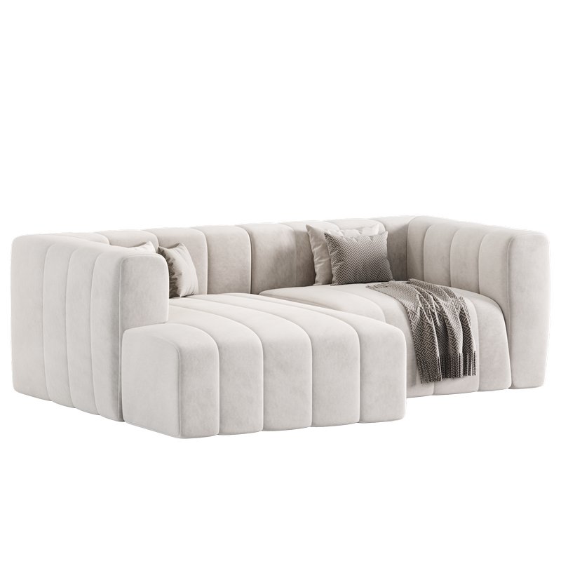 Langham Channel Tufted 2 Piece Modular Sectional Sofa 3d model Buy ...