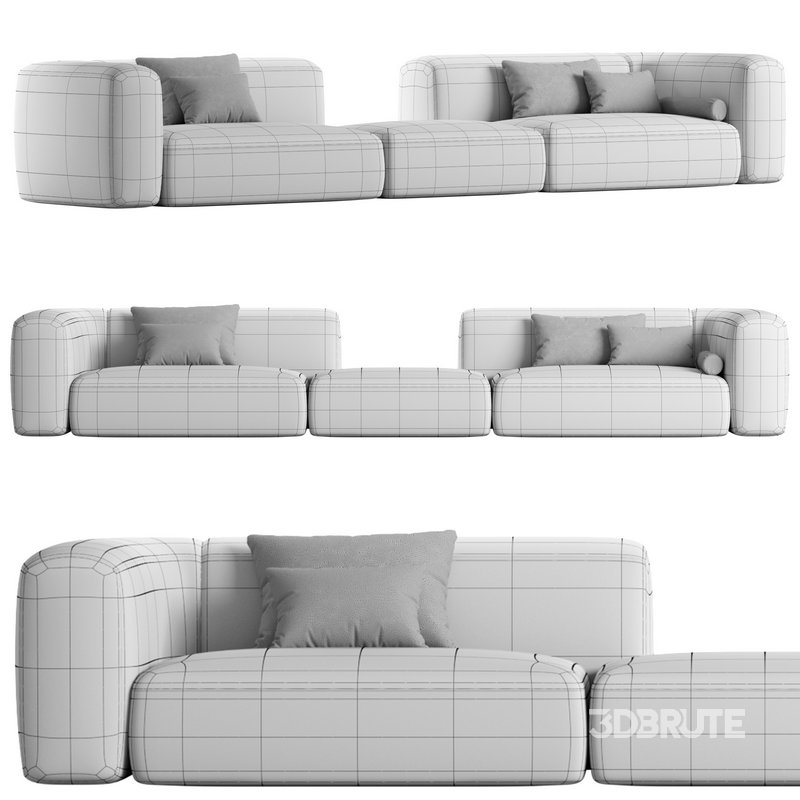 clara sofa baxter 3d model Buy Download 3dbrute