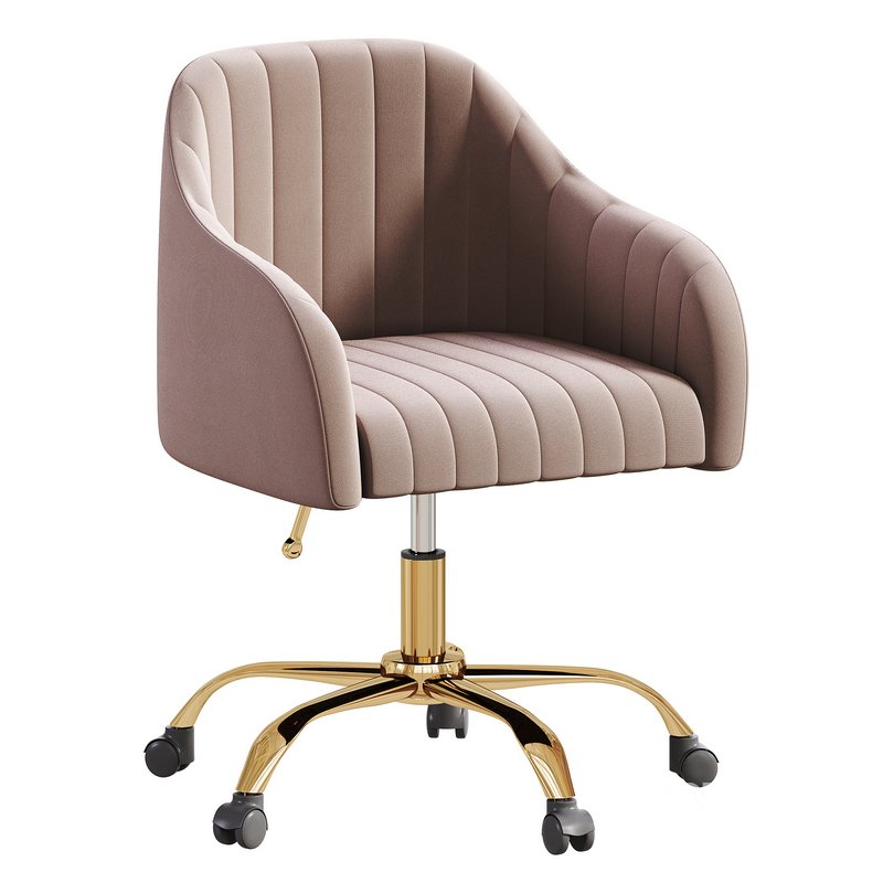 Modern Upholstered Adjustable Swivel Office Chair by HULALA HOME 3d ...