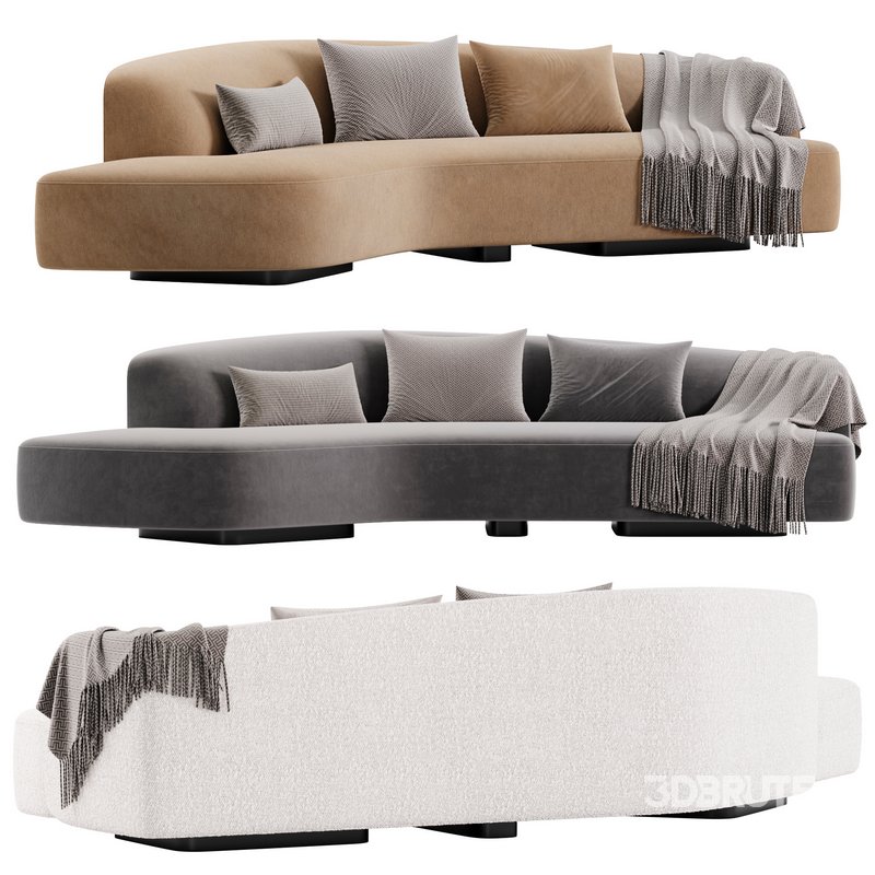 FORTE 81 CHANNELED SOFA 3d model Buy Download 3dbrute
