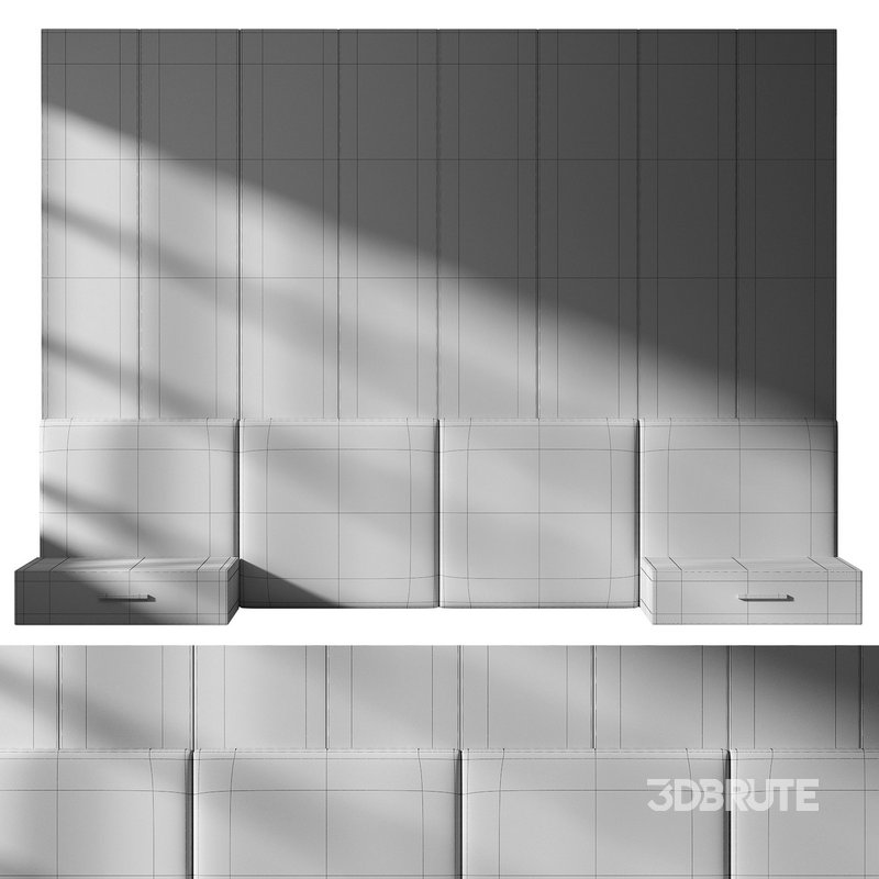 Wall Composition Bedroom 01 3d model Buy Download 3dbrute