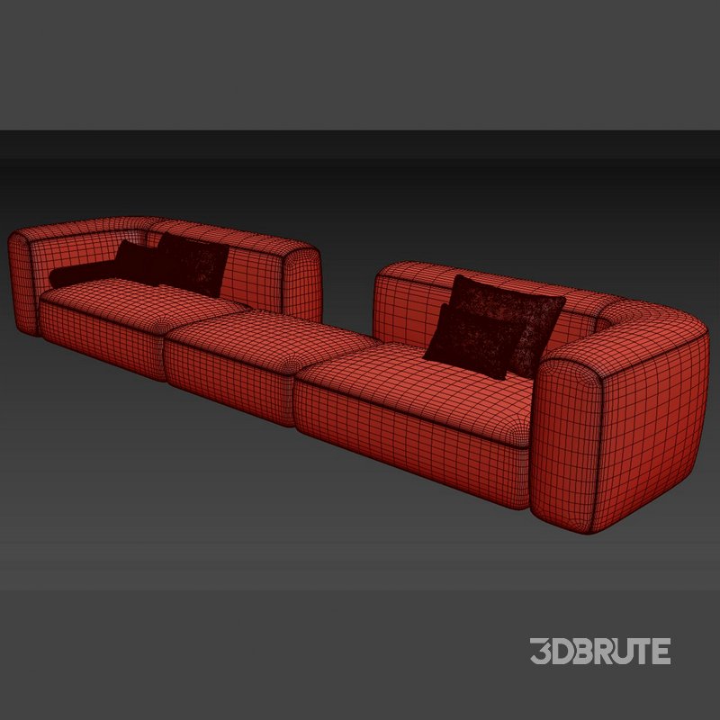 clara sofa baxter 3d model Buy Download 3dbrute