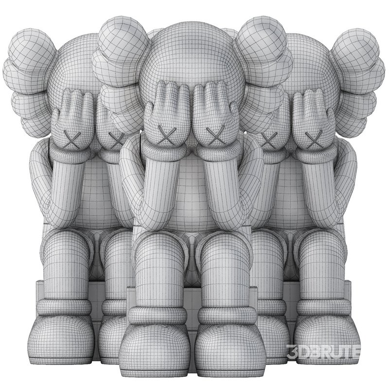 kaws passing through open edition vinyl figure 3d model Buy Download 3dbrute