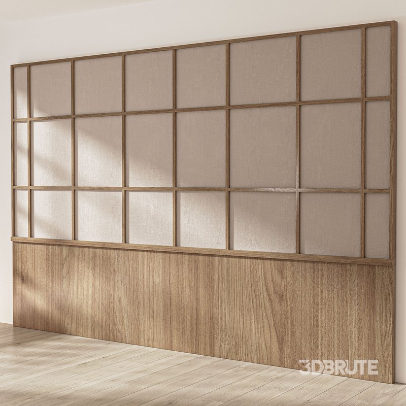 Decorative wall panel composition bedroom set 6 3d model Buy Download ...