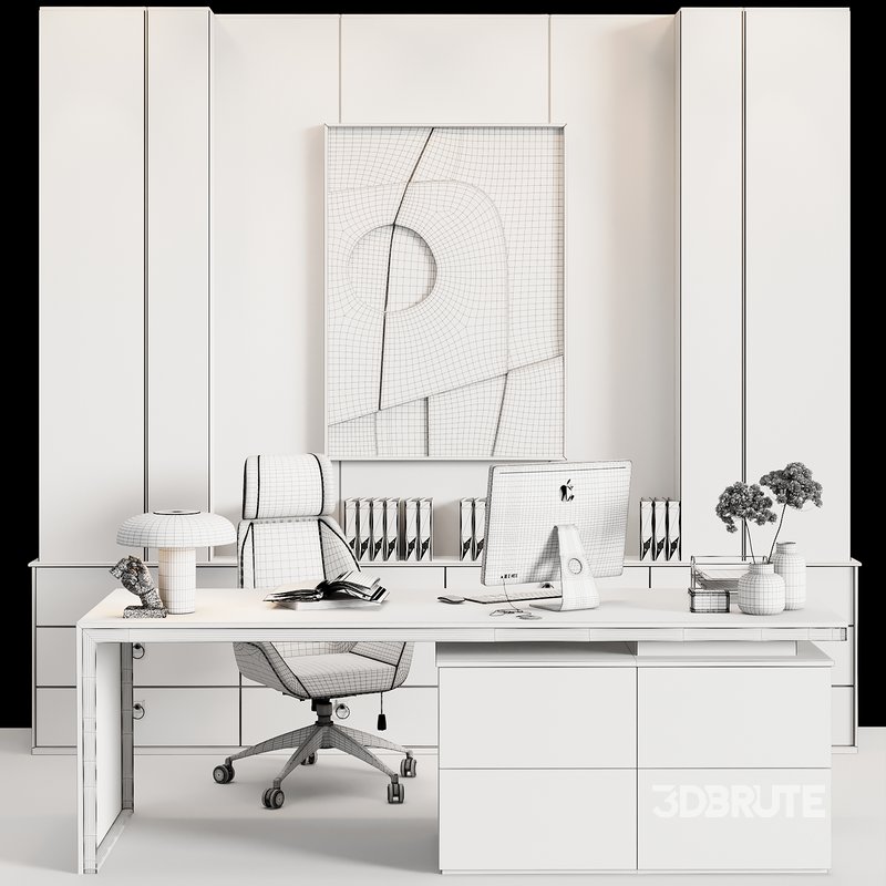 Boss Desk - Office Furniture 02 3d model Buy Download 3dbrute