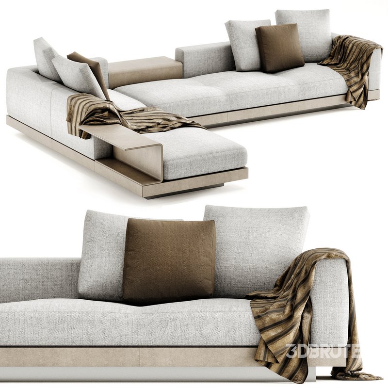 Minotti CONNERY sofa 3d model Buy Download 3dbrute