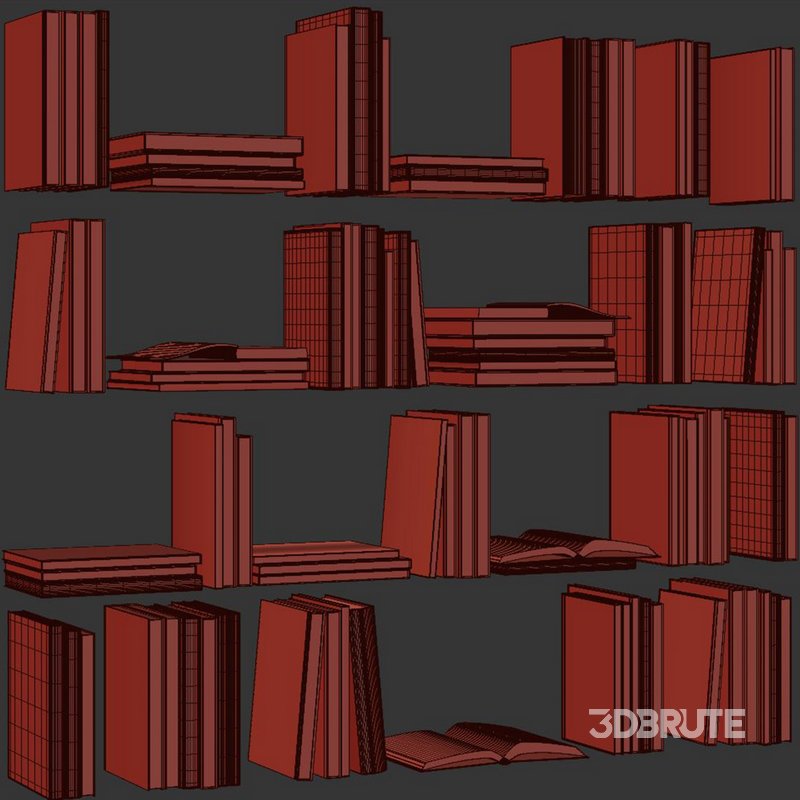 Set of Books V5 3d model Buy Download 3dbrute