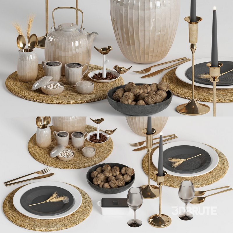 Stansport 24 piece Enamel Camping Tableware Set 3d model Buy Download ...