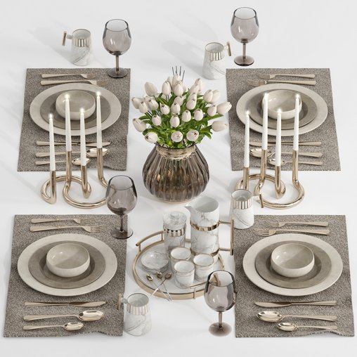 Tableware 3d model Buy Download 3dbrute