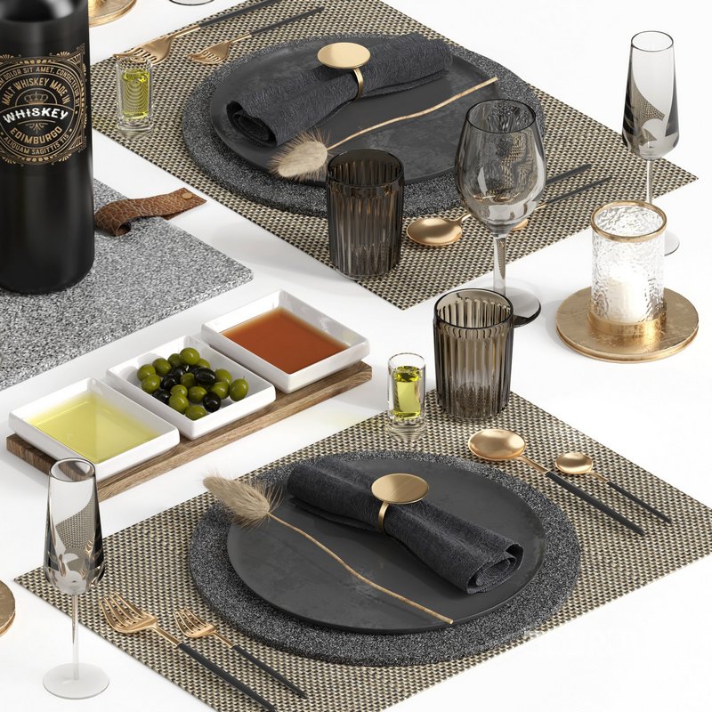 tableware set20 3d model Buy Download 3dbrute