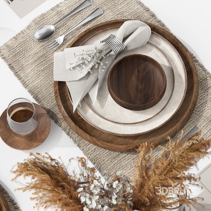 tableware set20 3d model Buy Download 3dbrute