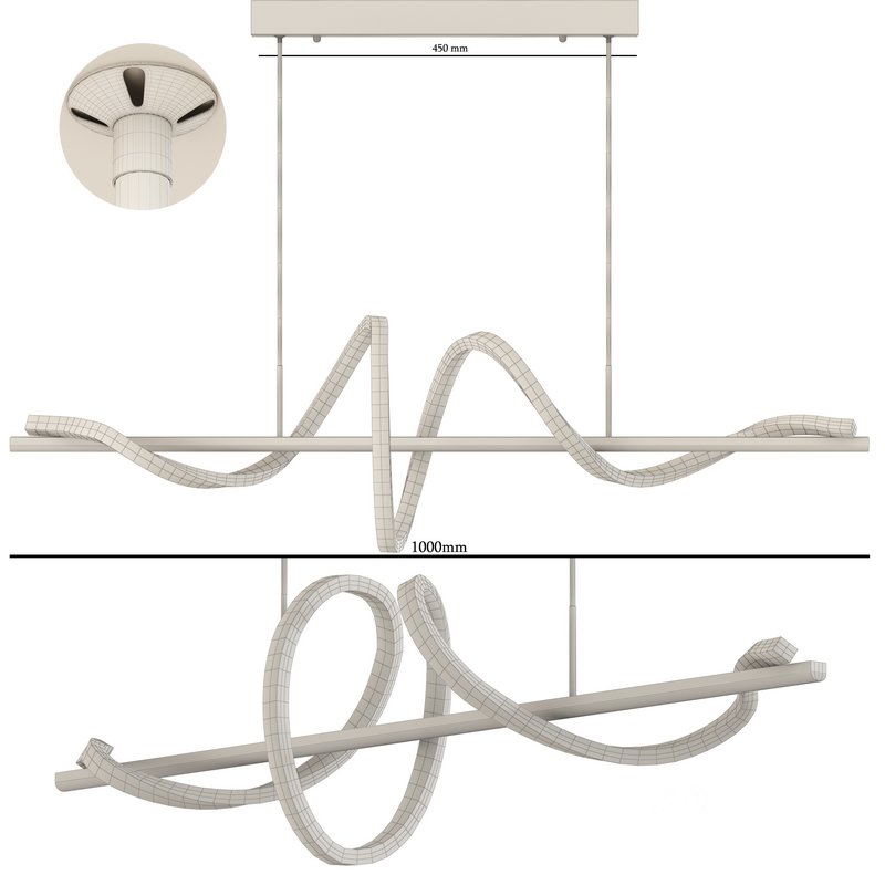 Woma Spiral strip Pendant Light 3d model Buy Download 3dbrute
