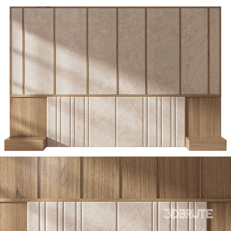 Decorative wall panel composition bedroom set 5 3d model Buy Download ...