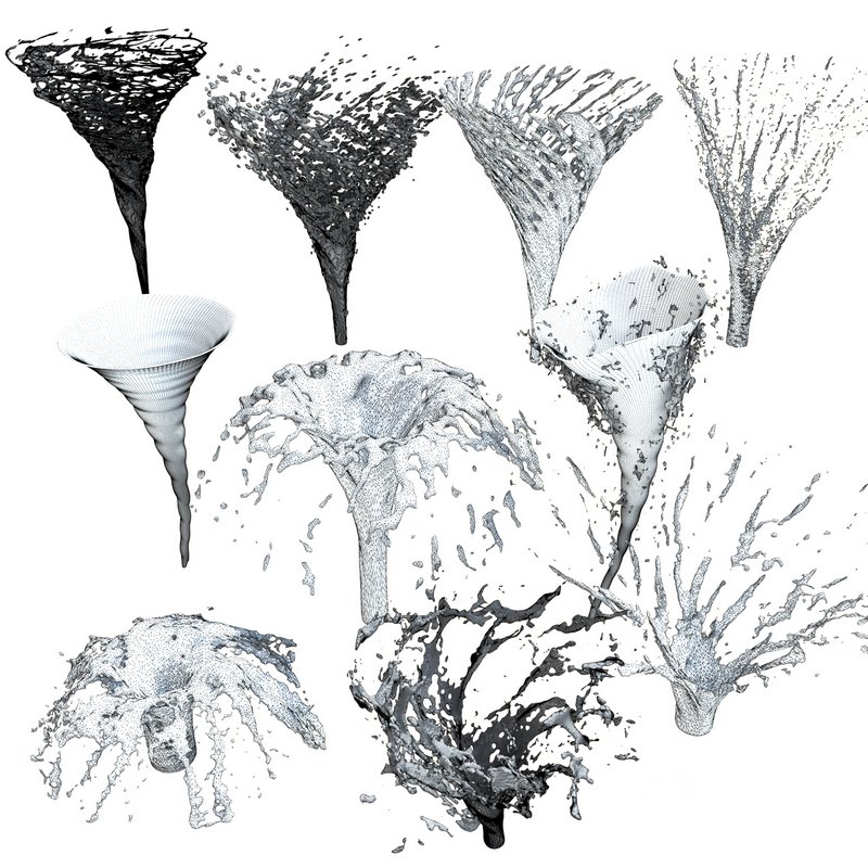 10 Water Splash Vol 8 - Download -3d Models Free -3dbrute